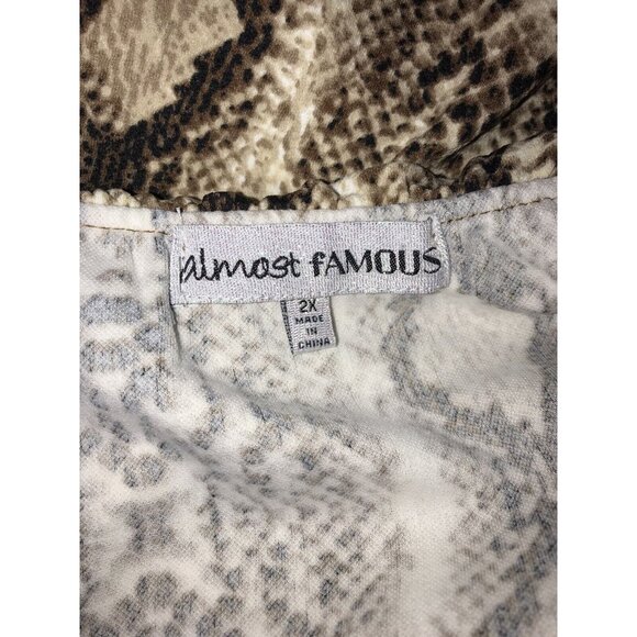 Almost Famous | Dresses | New Almost Famous Snake Print Ruffle Off ...